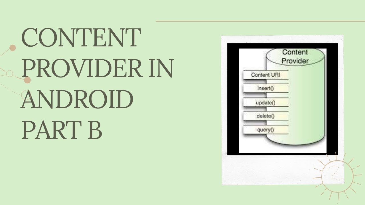 Android Framework - Content Provider-part2 - YouTube