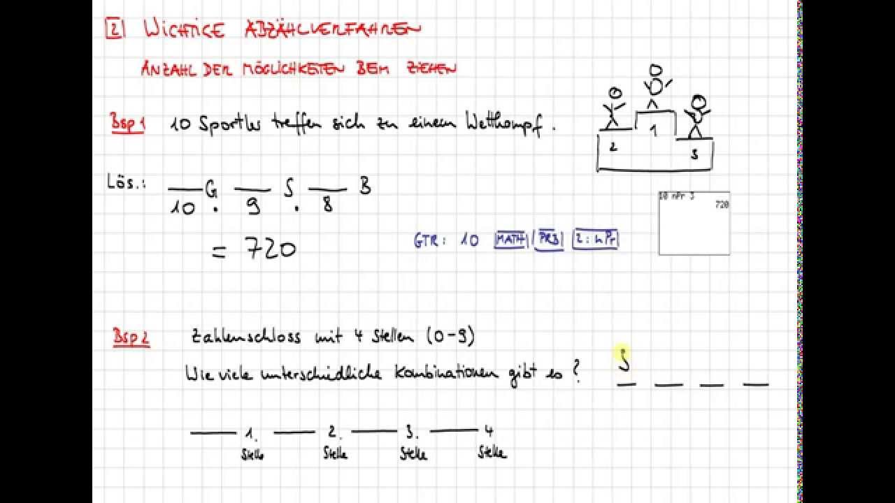 Kombinatorik 2 Wichtige Abzählverfahren - YouTube