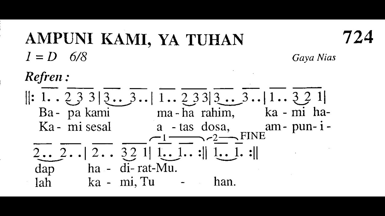 AMPUNI KAMI, YA TUHAN - Madah Bakti No. 724 - MASA PRAPASKAH - Lagu ...