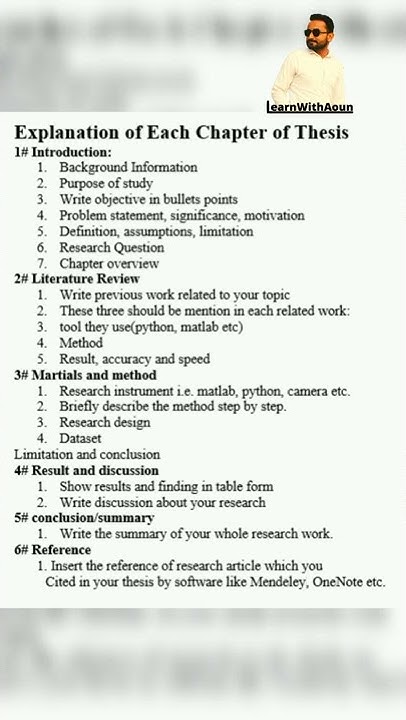 Explanation of each chapter of thesis | How to Make Thesis Chapters ...