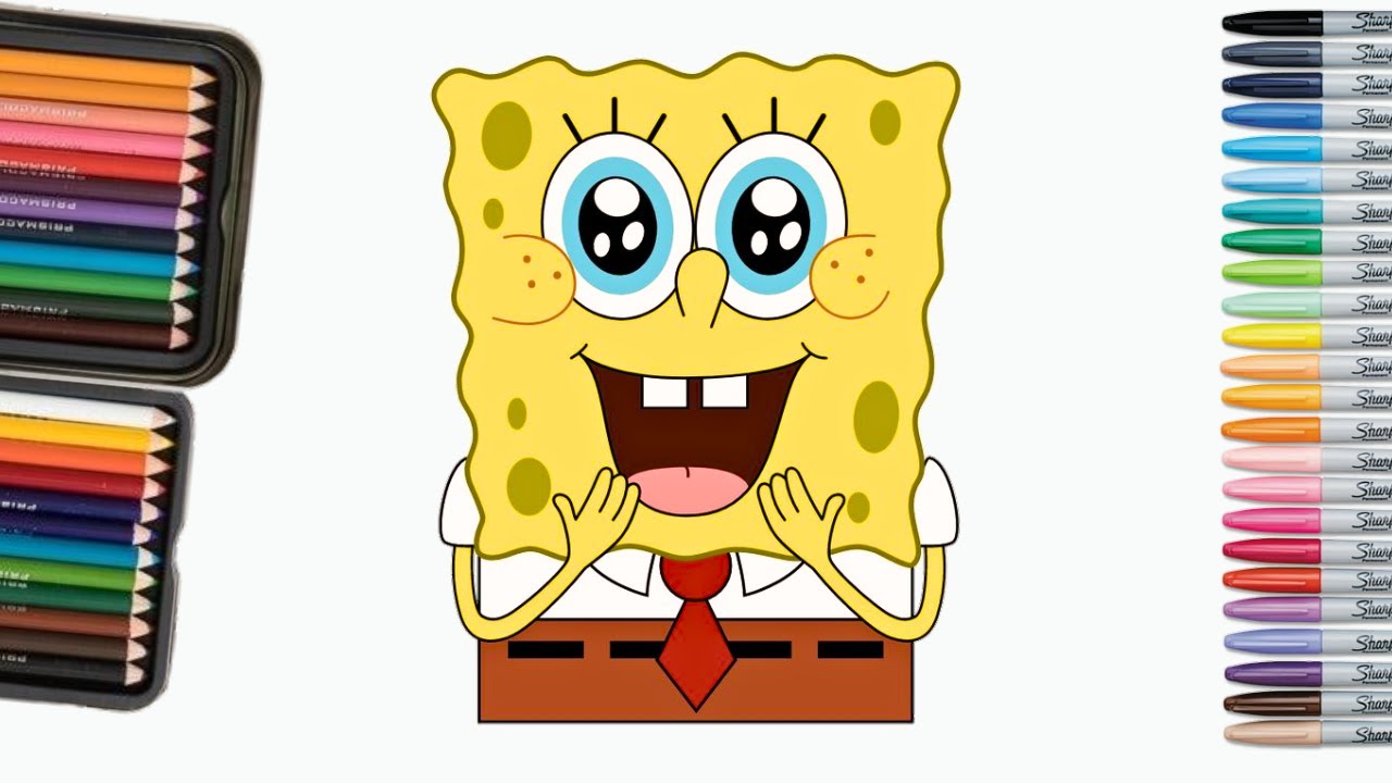 How to draw spongebob squarepants / Spongebob Face drawing - YouTube