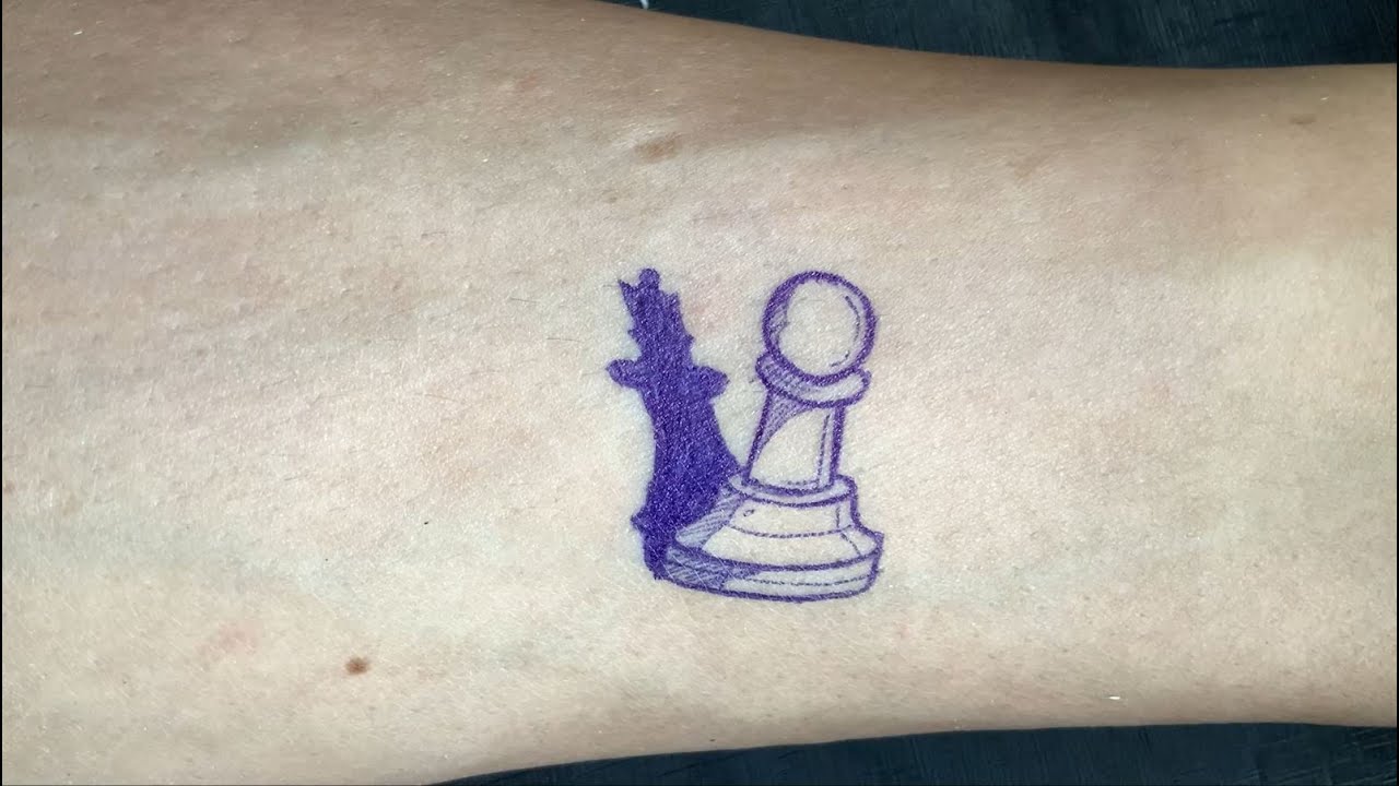 Simple DIY old school tattoo ideas with pen: Pawn to Queen in Chess ...