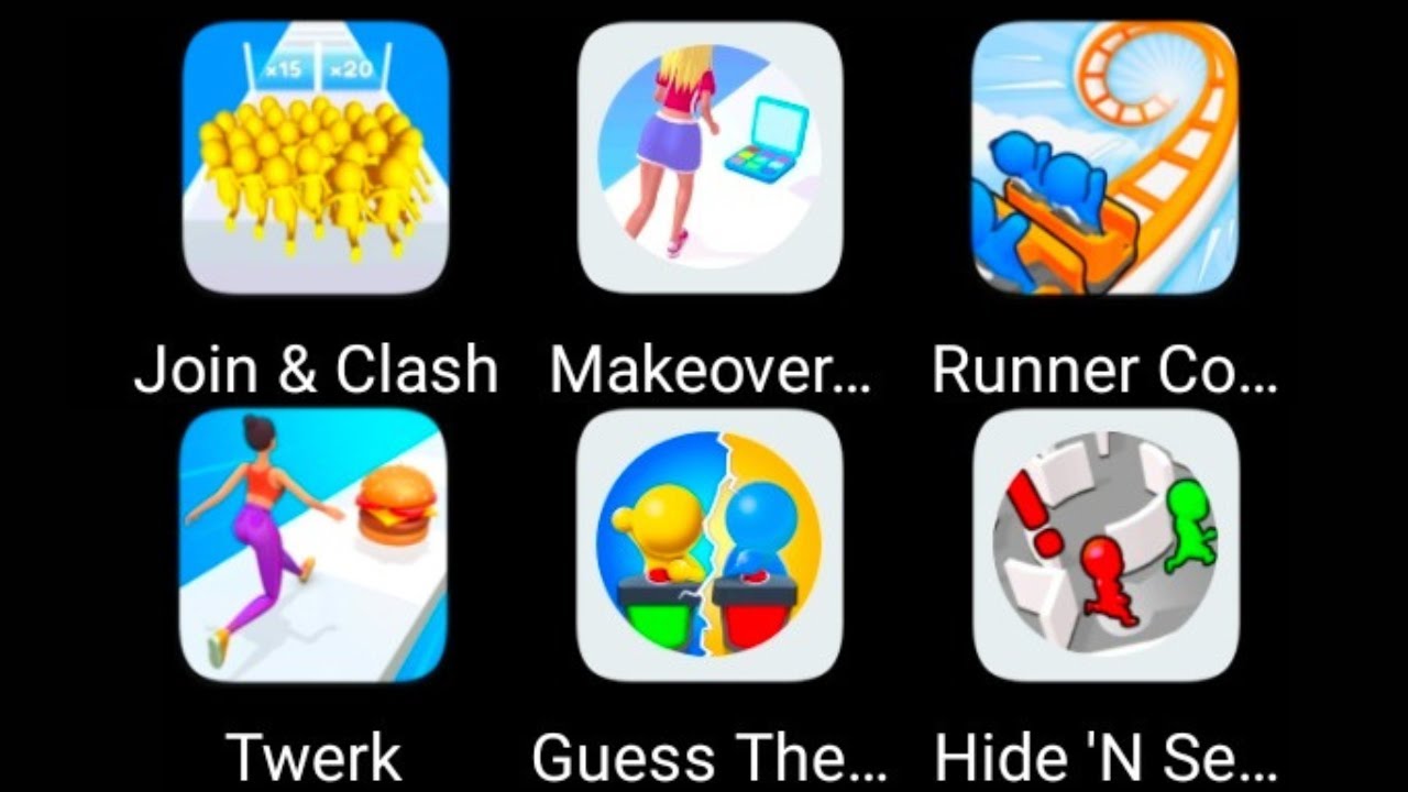 Makeover Run, Hide N' Seek, Guess The Word, Runner Coaster, Join and Clash, Twerk Race 3D - YouTube