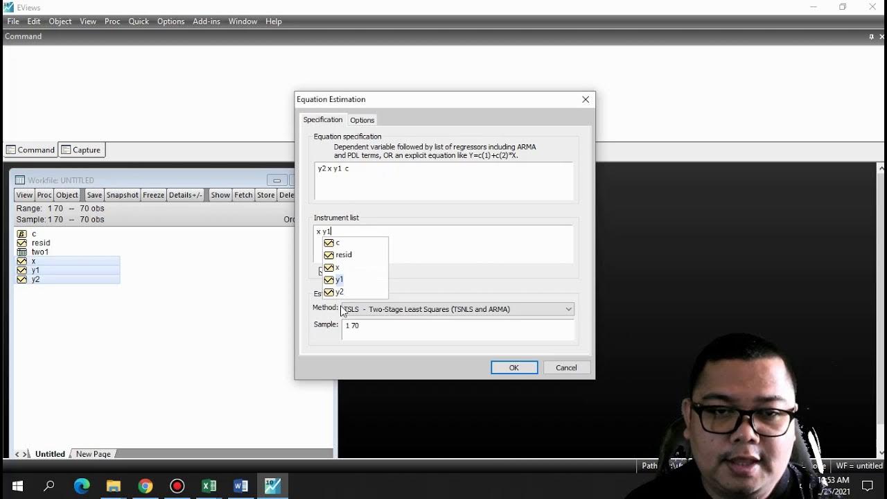 UJI TWO STAGE LEAST SQUARE (2SLS) DENGAN EVIEWS - YouTube