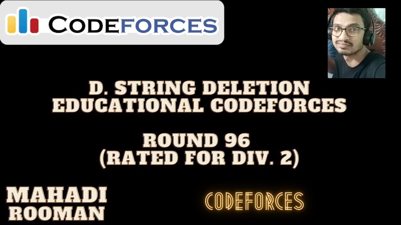 D String Deletion Educational Codeforces Round 96 Rated For Div 2 Codeforces Bangla