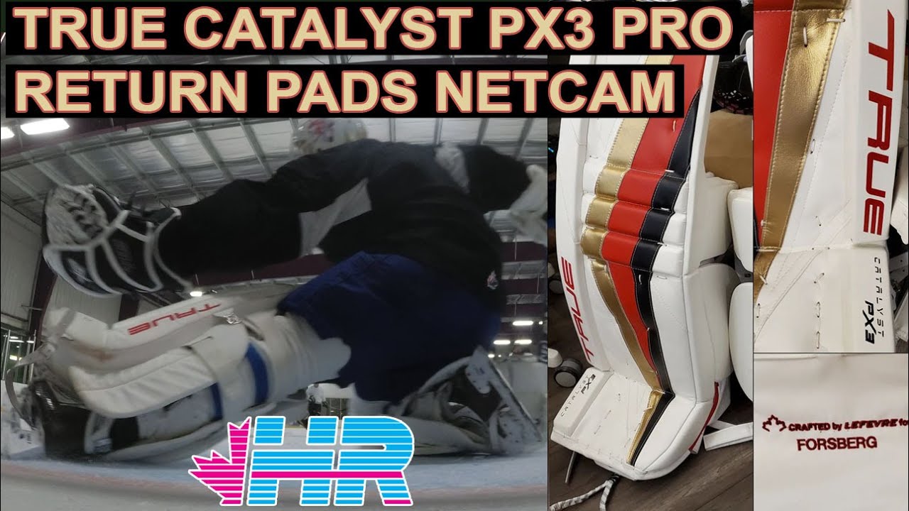 True Catalyst PX3 Pro Return hockey goalie pads netcam - YouTube