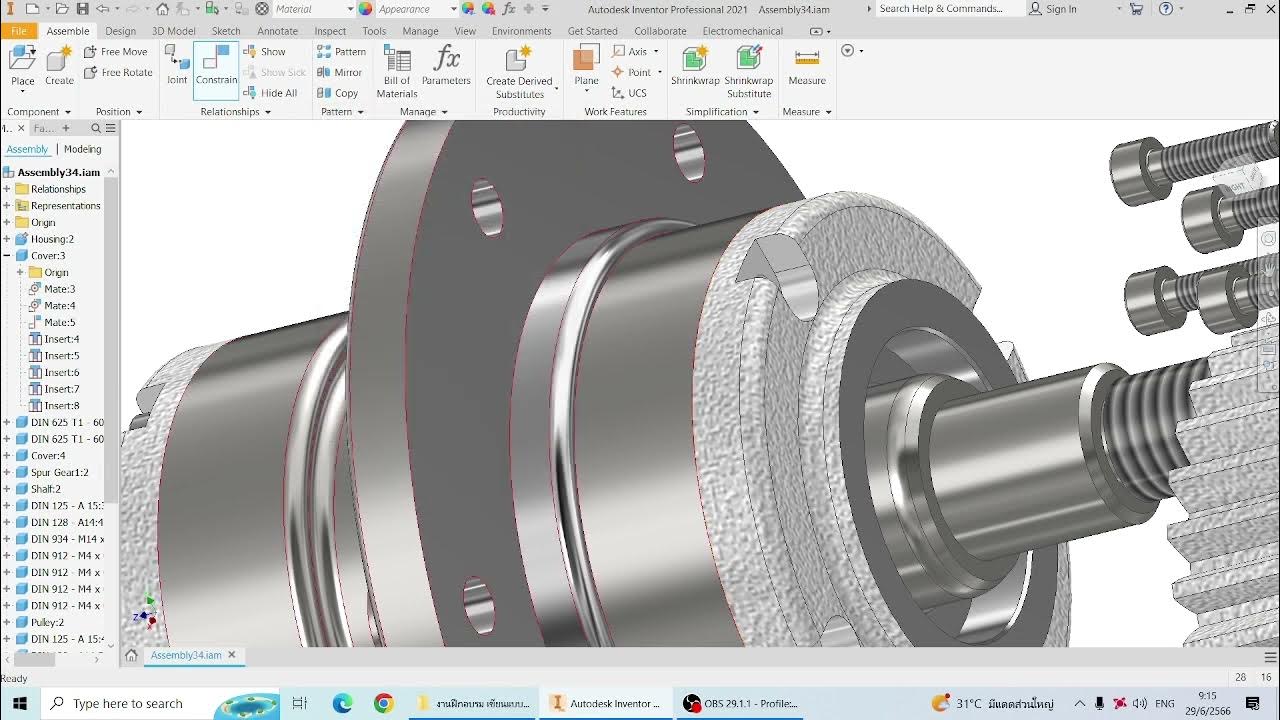 Assembly : Autodesk inventor - YouTube