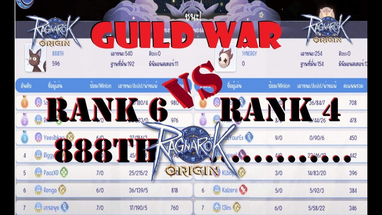 ROO Ragnarok Origin Guild League 888TH VS SYNERGY - YouTube
