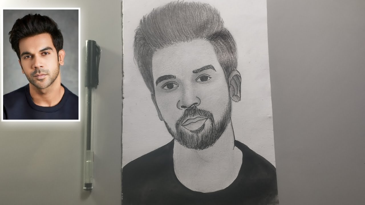 Rajkumar Rao Drawing || Rajkumar Rao Portrait - YouTube