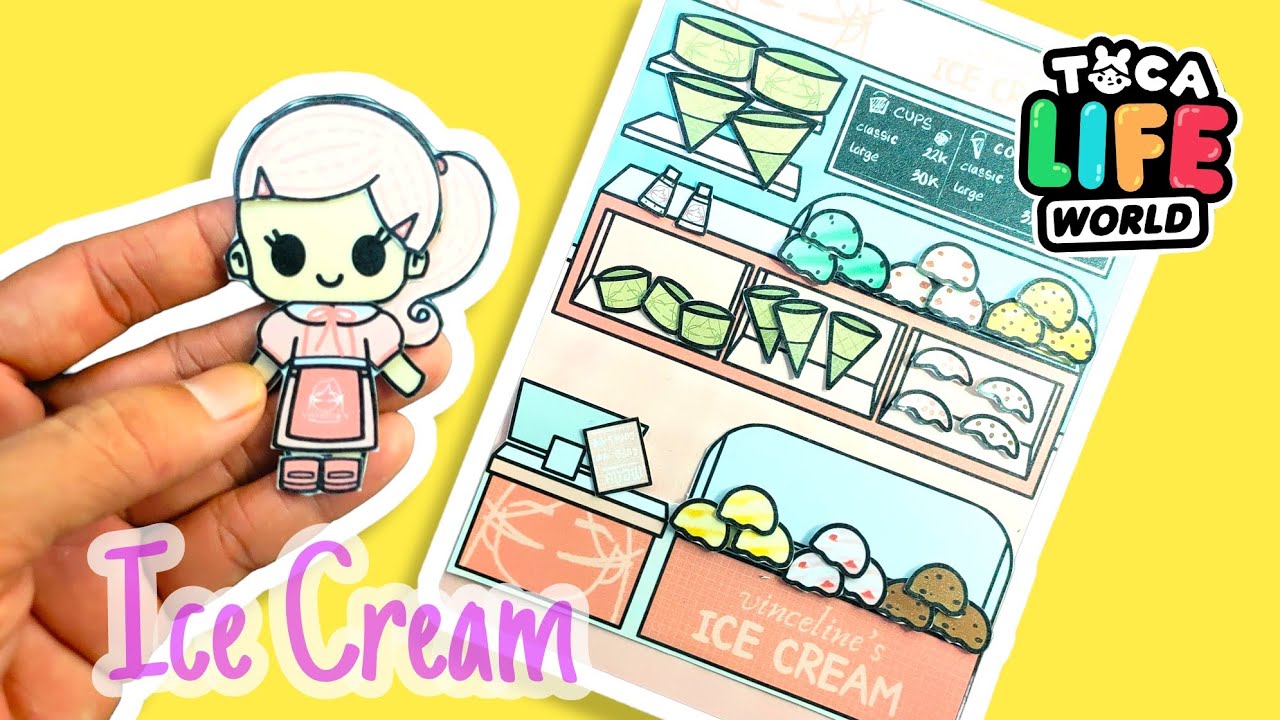 Toca Life World : DIY Paper Craft Toca Boca Paper Dolls Selling Ice ...