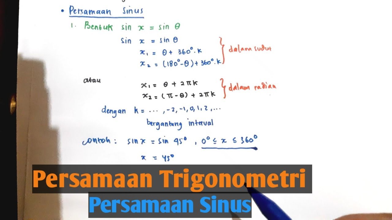 Persamaan Trigonometri (Persamaan Sinus) kelas XI - YouTube