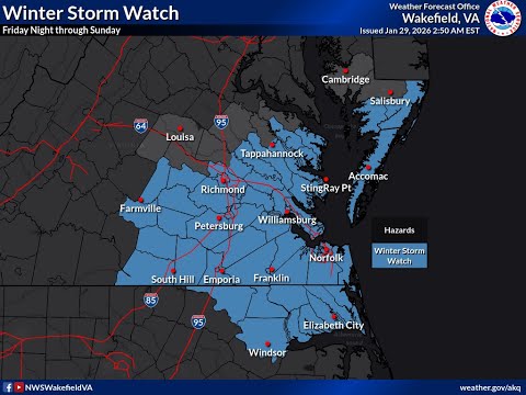 National Weather Service Wakefield, VA Winter Storm Briefing - YouTube