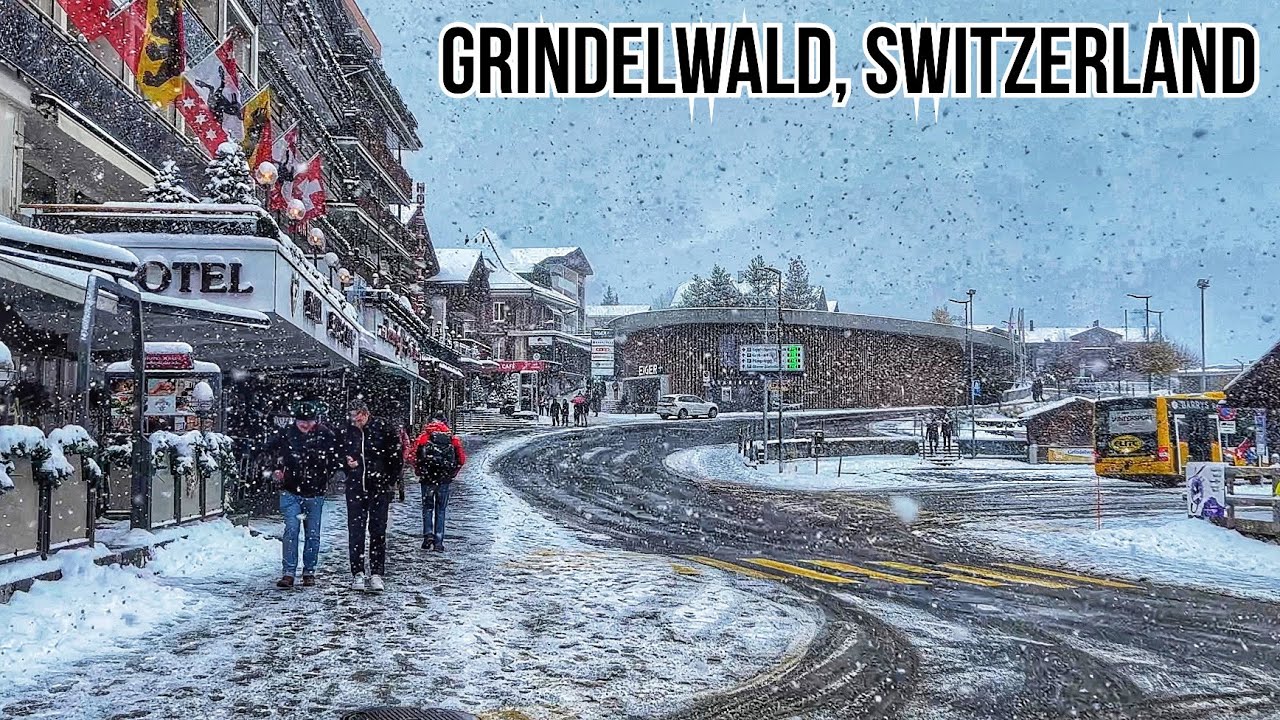 Heavy snowfall in Grindelwald, Switzerland 4K - A real winter ...