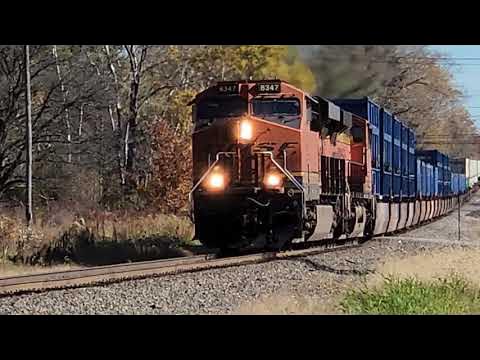 BNSF Pumpkins lead NS 265 - YouTube