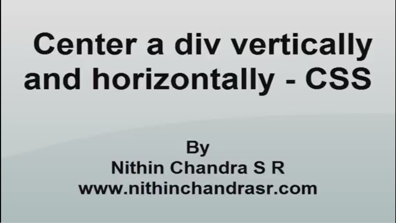 Center A Div Vertically And Horizontally CSS Tutorial YouTube Center A Div Vertically And Horizontally CSS Tutorial YouTube