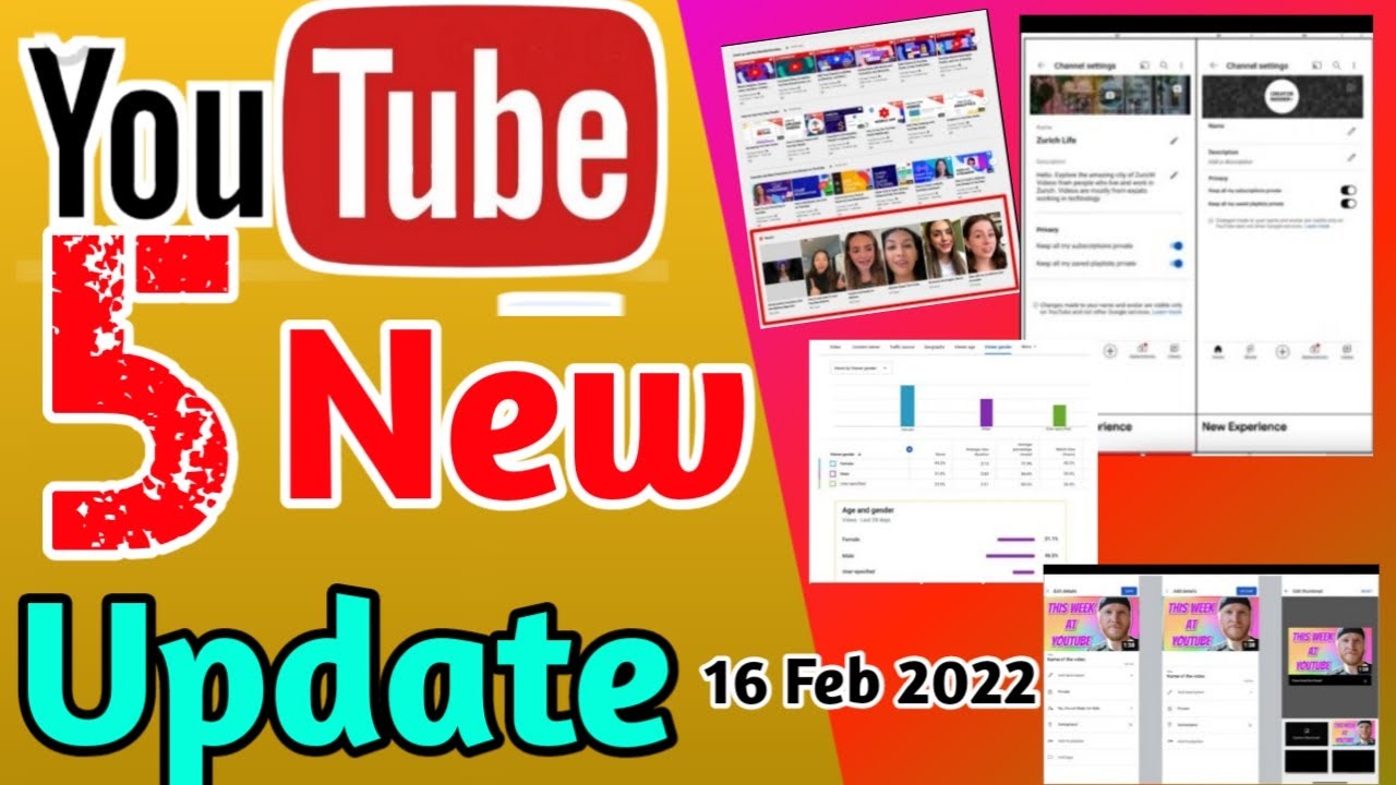 Youtube 5 New Big Update 17 Feb 2022 | Youtube Shorts | Youtube Custom ...