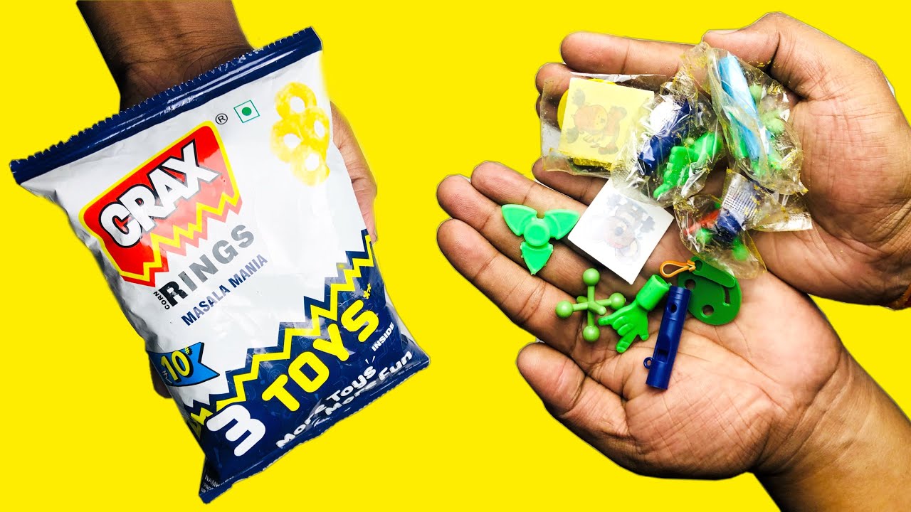 New Crax Rings With 3 Toys Inside Snacks Unboxing | Khau Khazana - YouTube