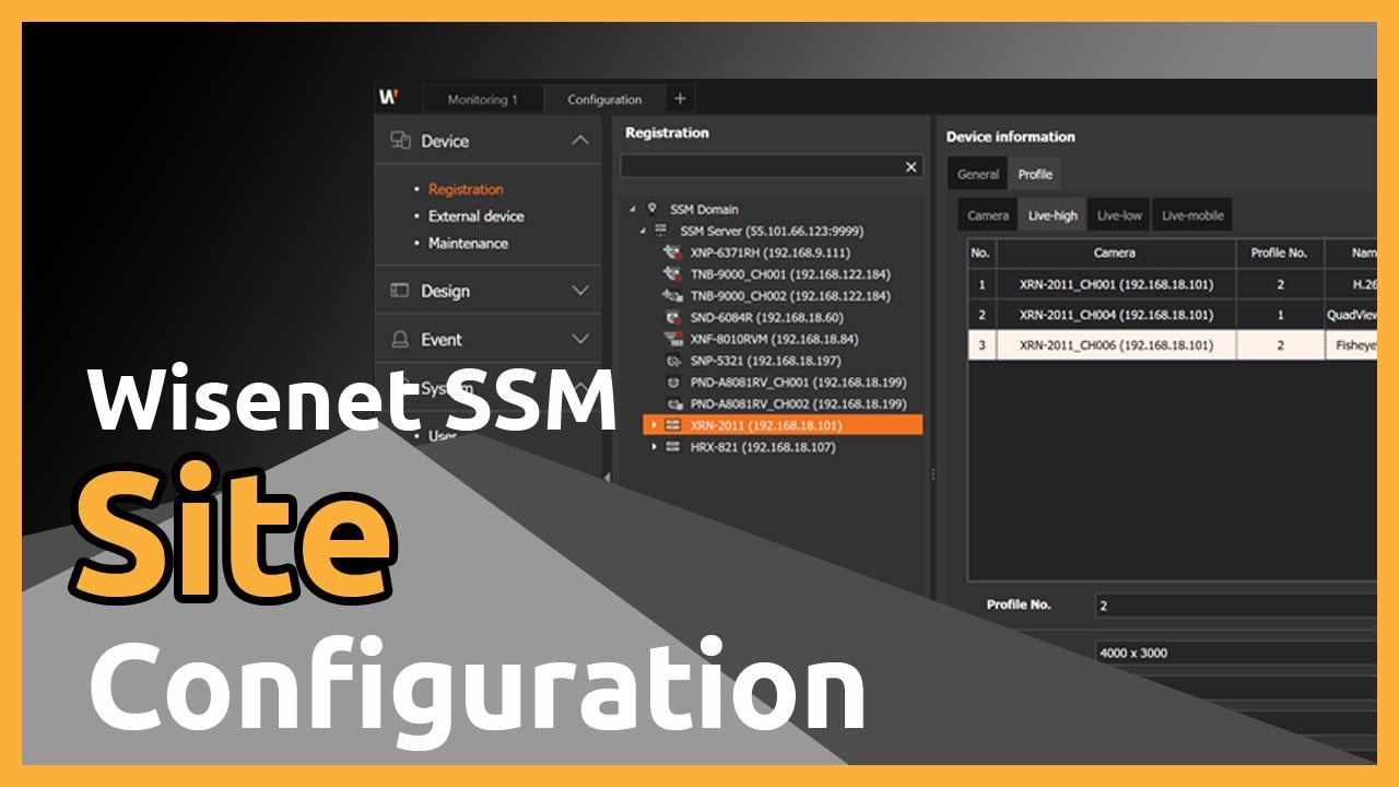 Wisenet SSM Tutorial 03 Site Configuration - YouTube