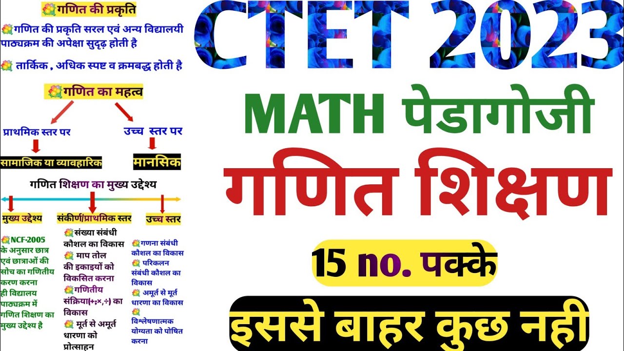 CTET MATH PEDAGOGY|MATH PEDAGOGY FOR CTET|CTET PREPARATION IN HINDI ...