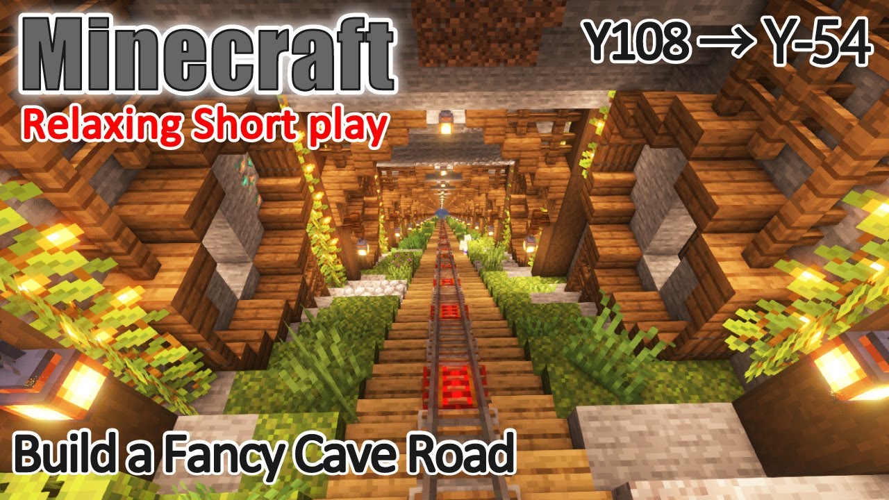 【マイクラ建築】Minecraft Relaxing Shortplay - Build a Fancy Cave Road - (No ...