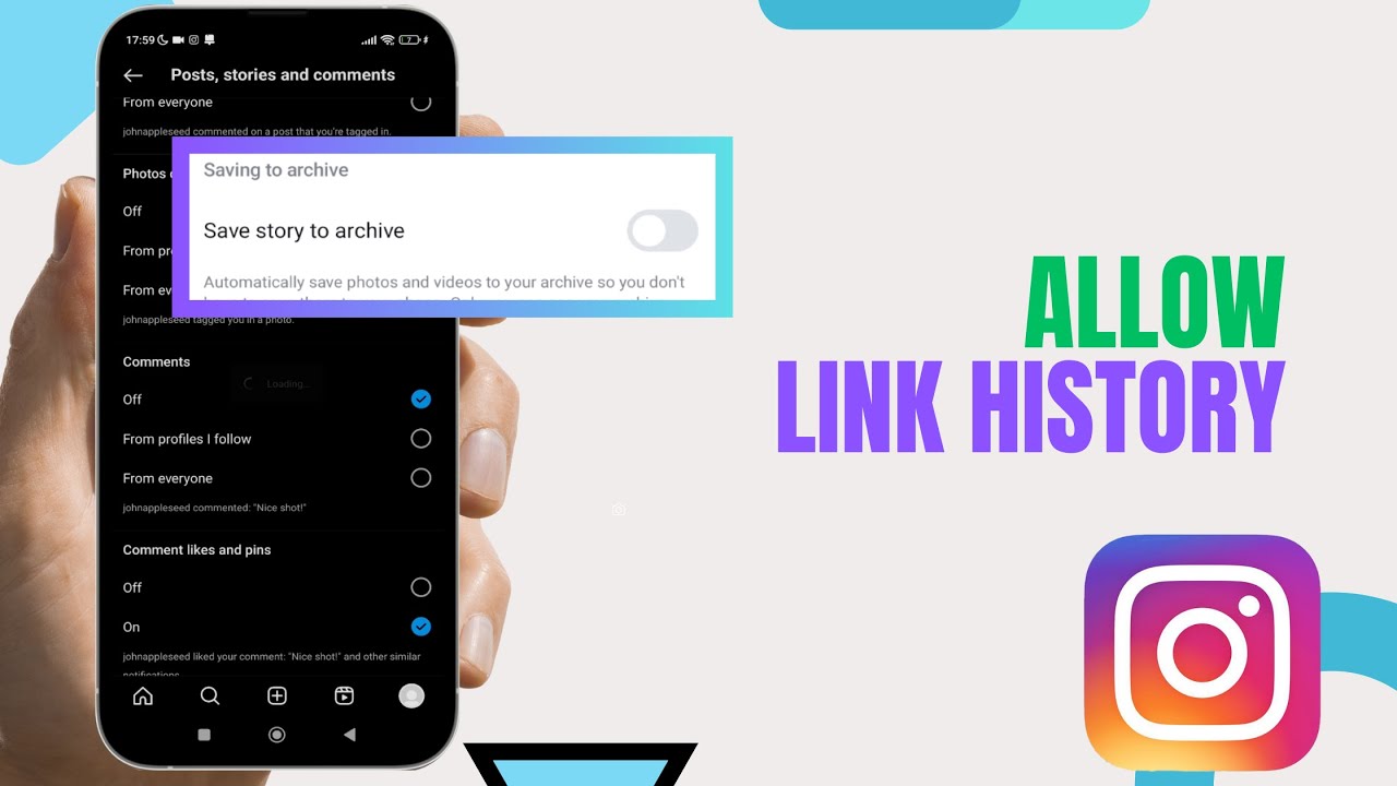 Allow Link History On Instagram. |Technologyglance - YouTube