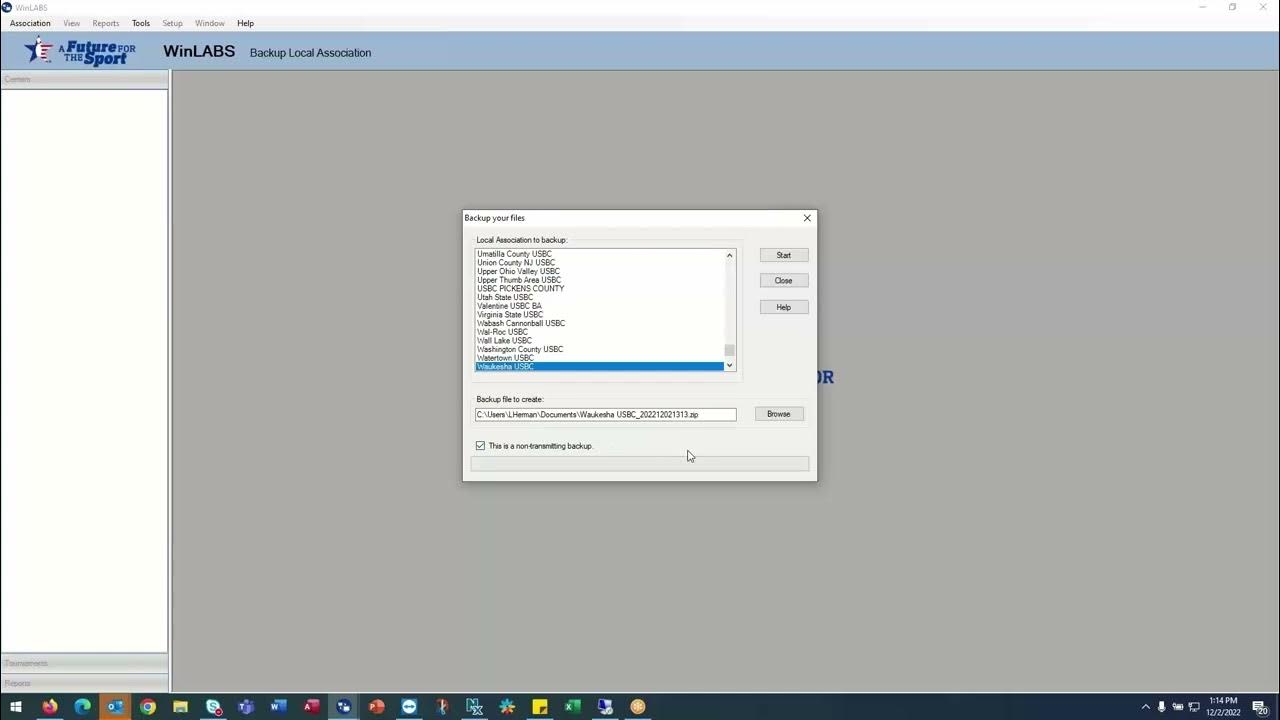 How to create a Non Transmitting Backup in WinLABS - YouTube