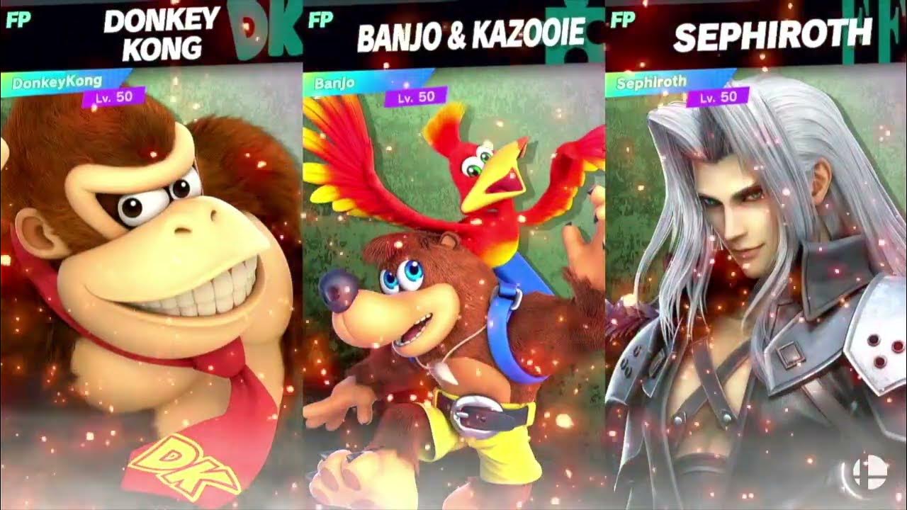Super Smash Bros Ultimate Amiibo Fights 11pm Finals Donkey Kong vs Banjo vs Sephiroth - YouTube