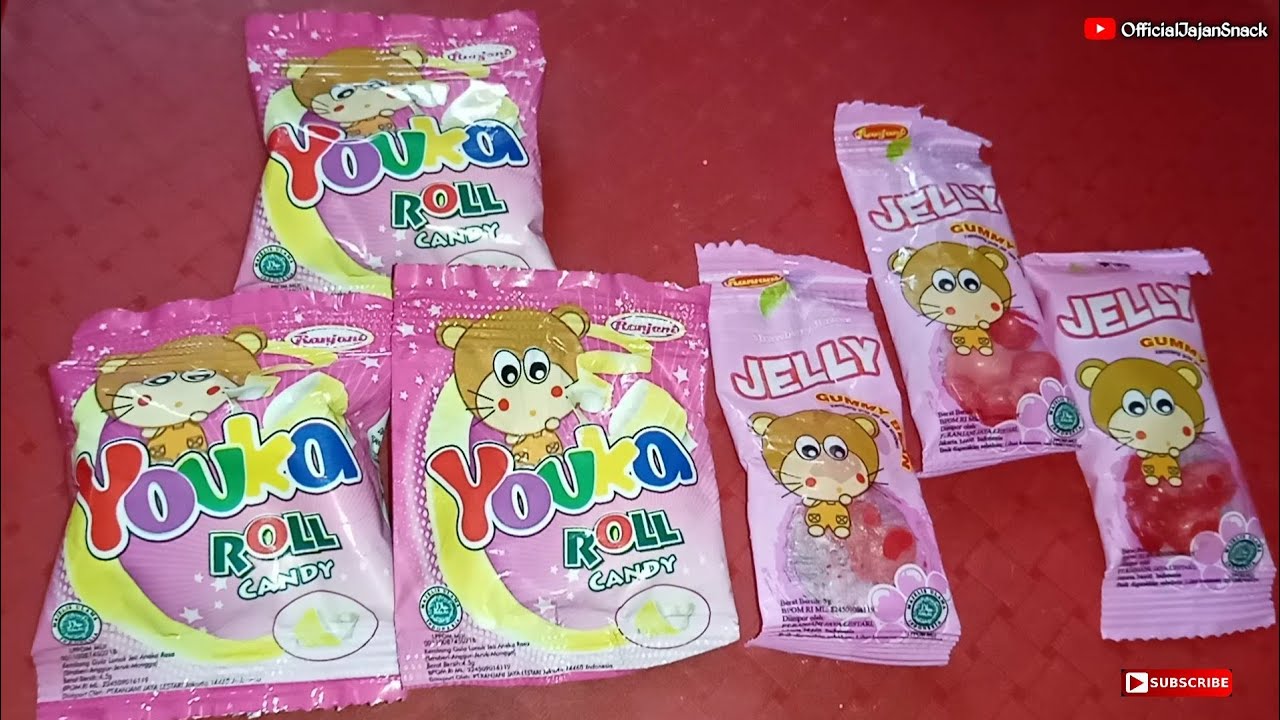 ASMR Opening Youka Roll Candy Pink vs Ranjani Bean Pink - YouTube