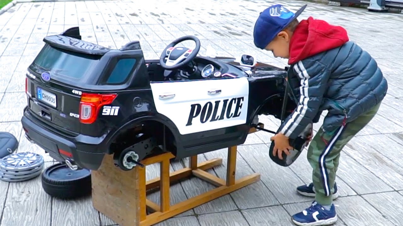 Artem ride on toys Police cars Pretend Play Police Funny video for kids ...