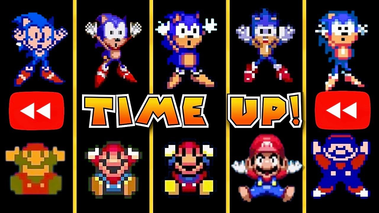 ⏪REVERSE Evolution of Mario & Sonic TIME UP screens || Official ...
