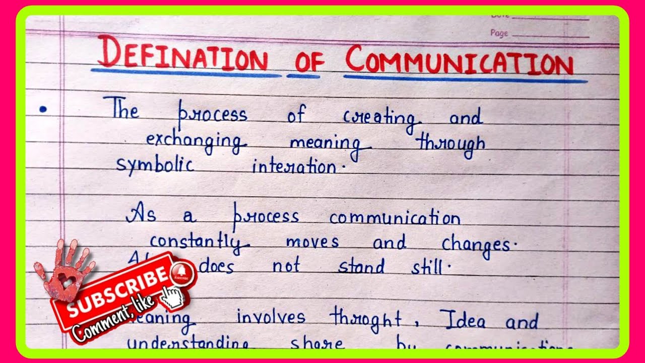 Defination Of Communication||what is defination Of Communication in ...