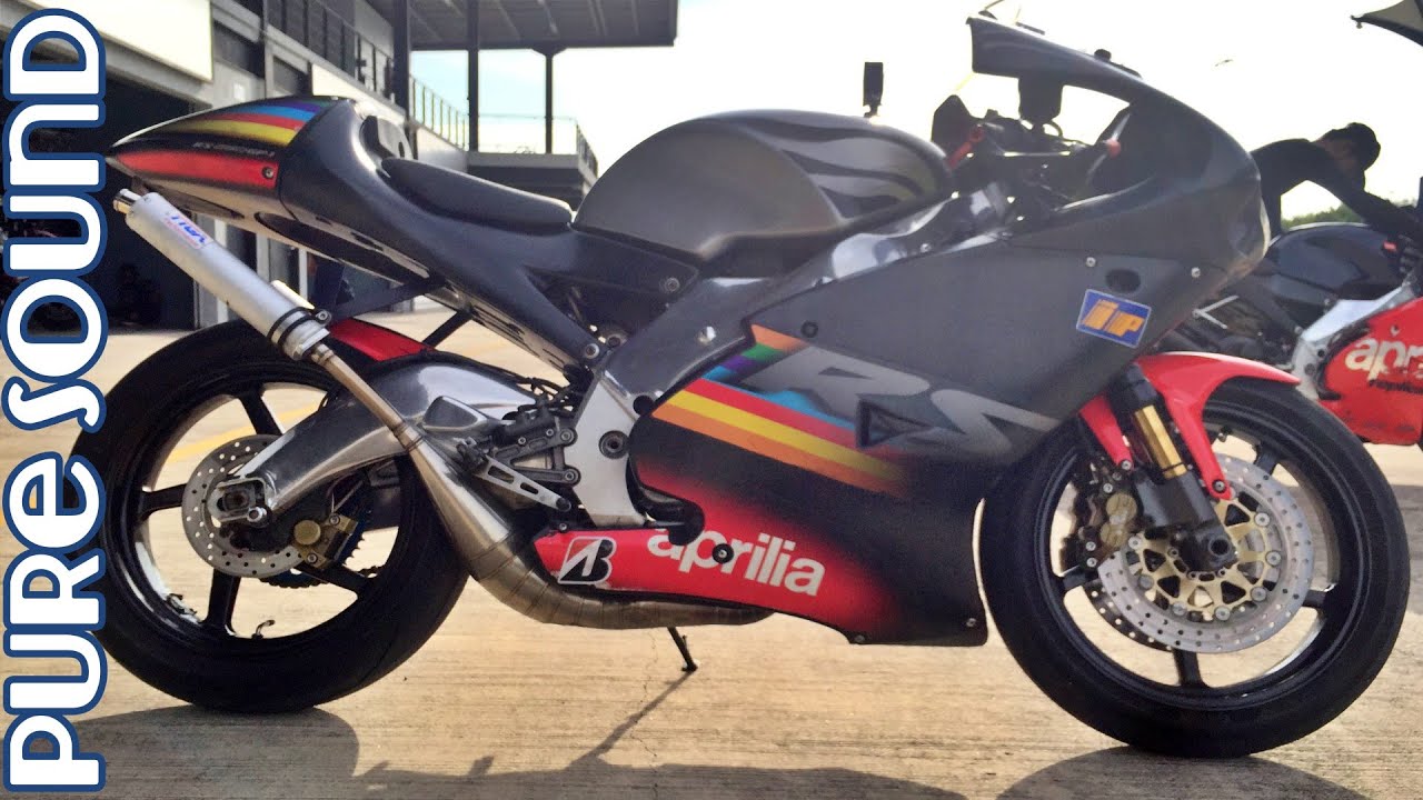 PURE SOUND : APRILIA RS250 GP1 | Tyga Exhaust Full System Side by Side ...