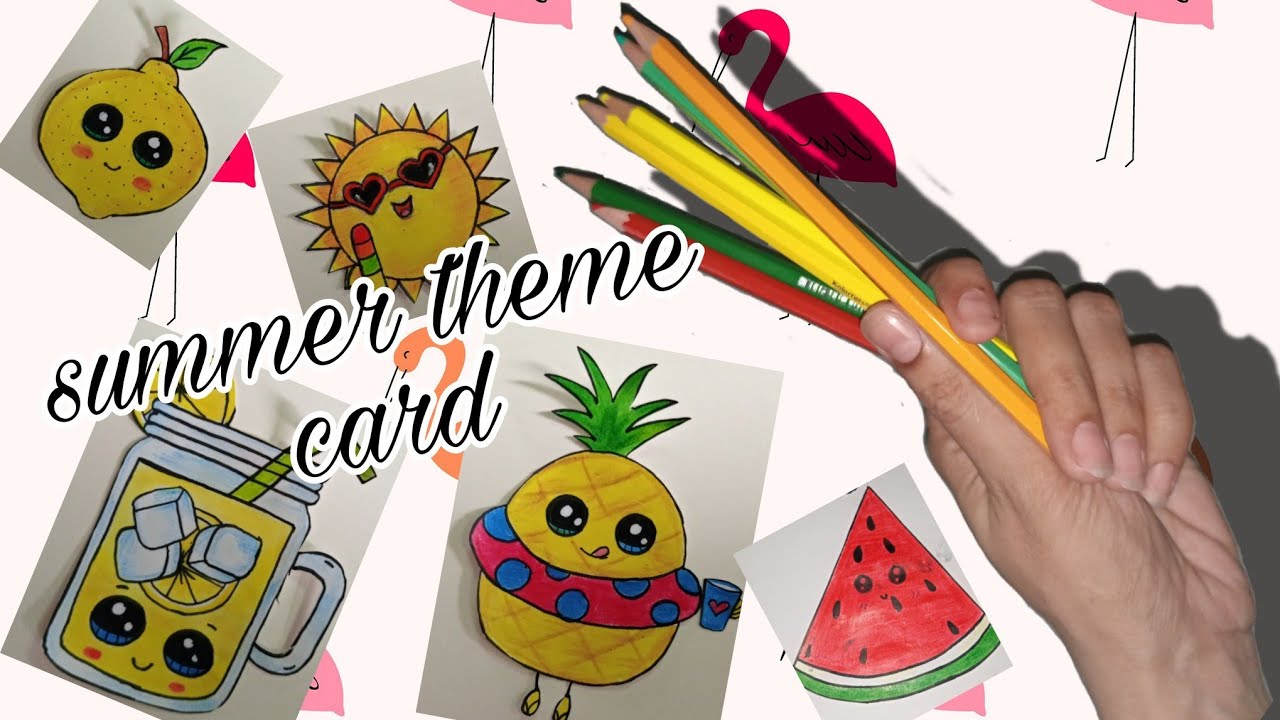 2 cute cards based on summer theme |make summer holidays happy with ...