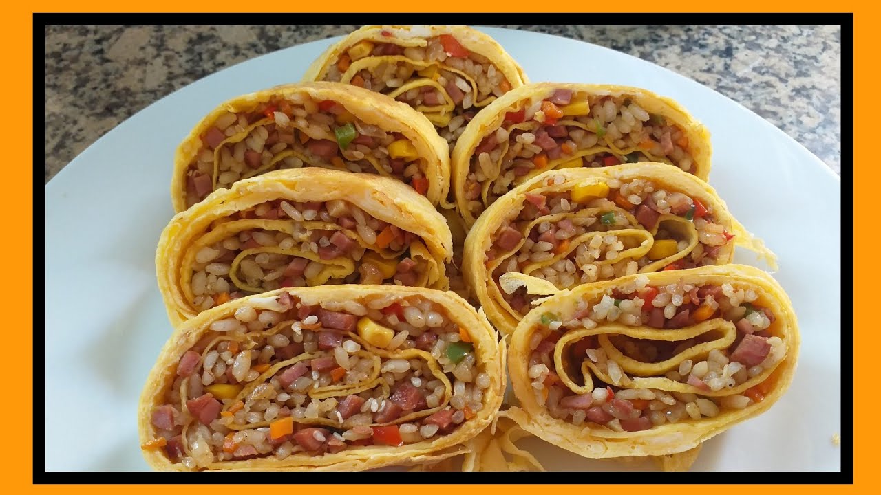 Delicious Fried Rice in Egg roll|One bite recipe - YouTube