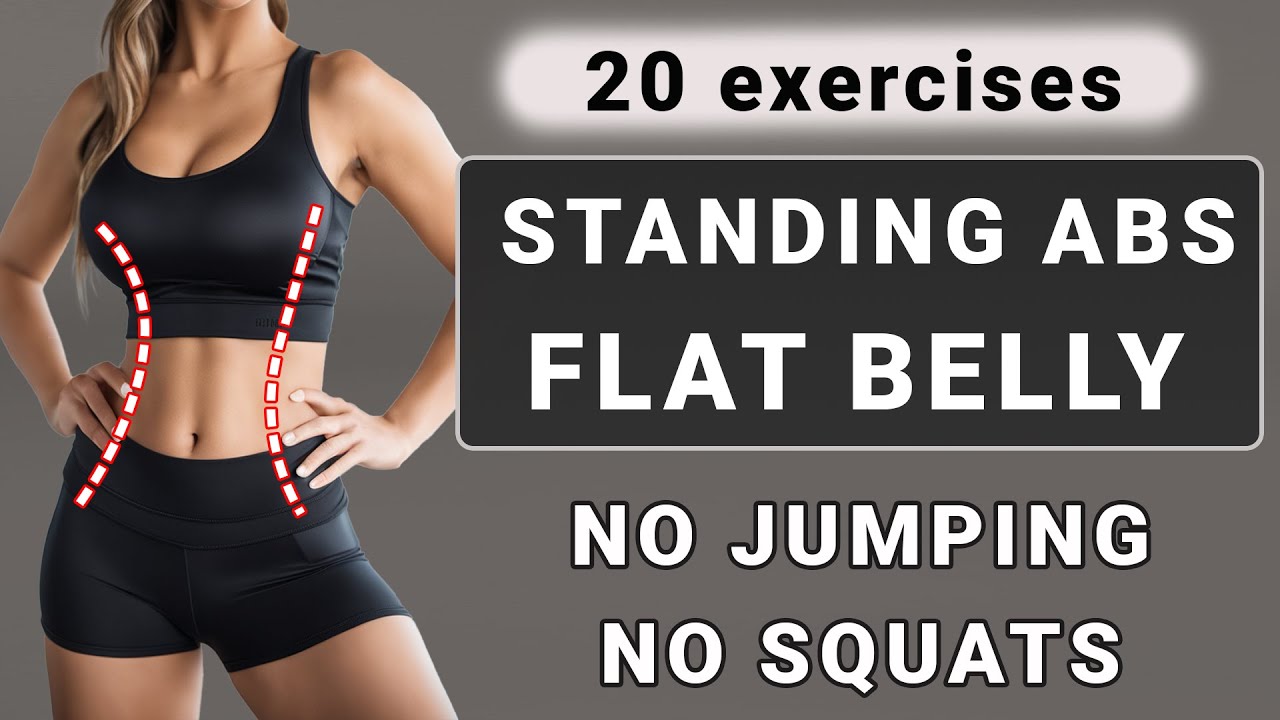 20 min STANDING ABS Tabata Workout for Flat Belly & Small Waist⚡️ No ...