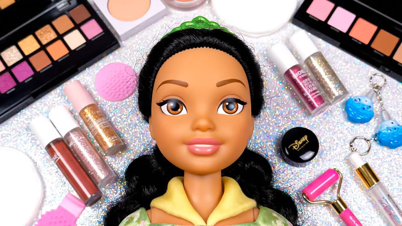 ASMR Disney Princess Tiana Morning Skincare Routine + Makeup Makeover 🐸 ...