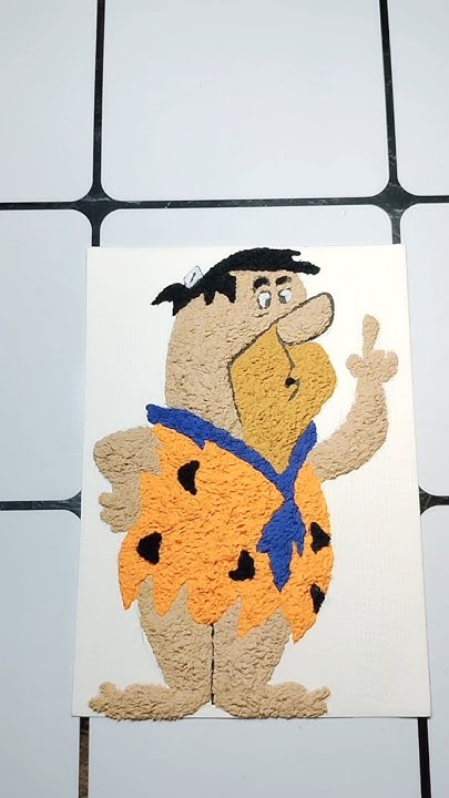 Fred//The Flinstone... Texture painting art with tissue paper #shorts ...