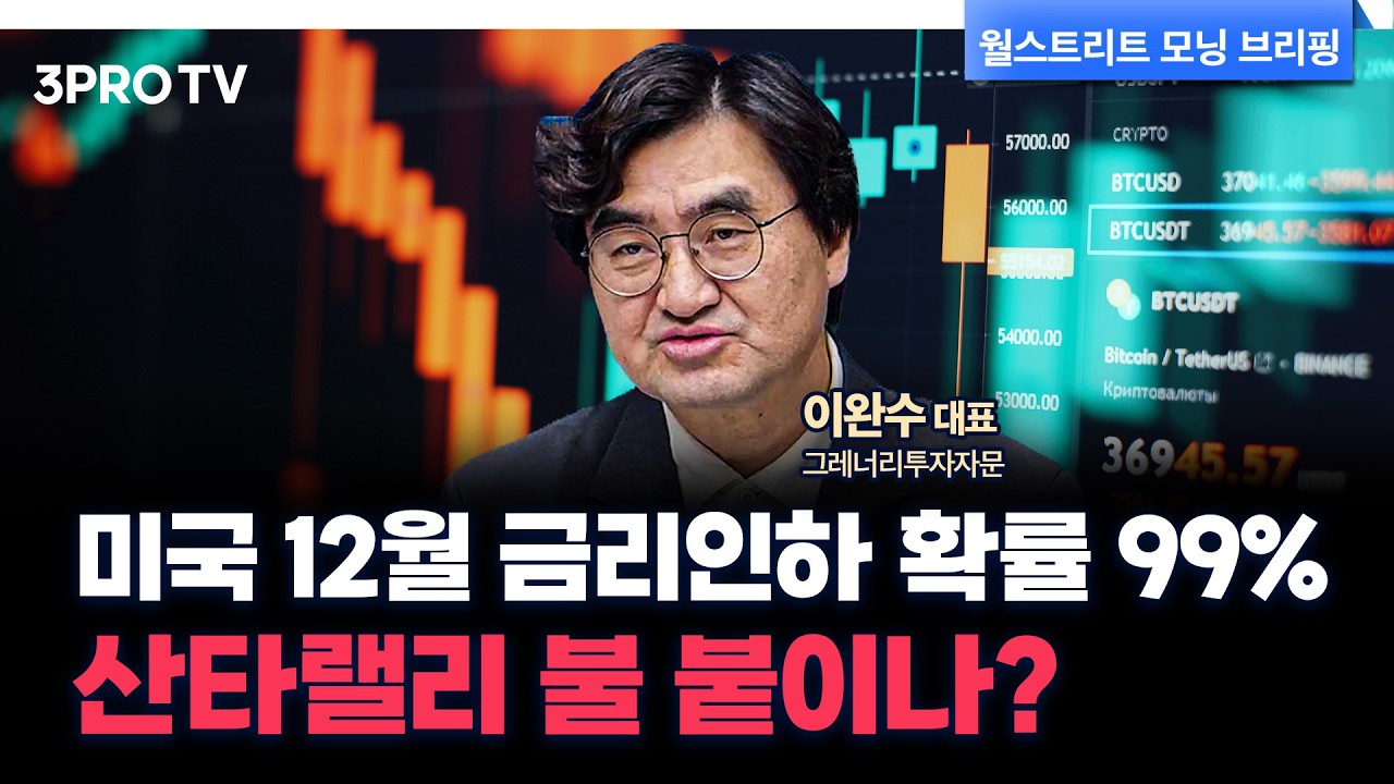 미국 12월 금리 인하 가능성 99지속적으로 불붙는 Ai 모멘템은 어디로 F 그레너리투자자문 이완수 대표 글로벌