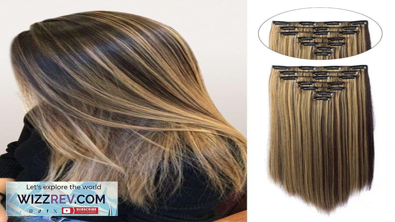 Mixed colors Synthetic Hair Extensions Hair Extensions Clip In 22 ...