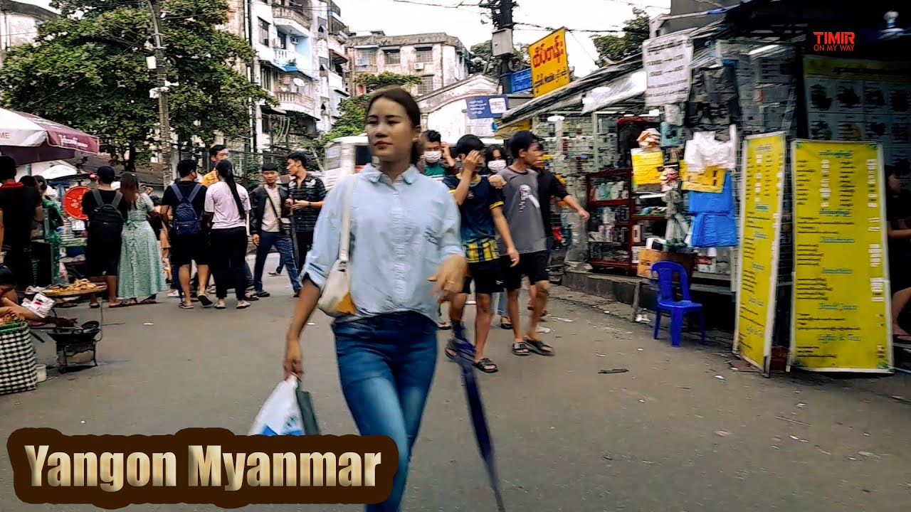 Cool Walking Tour Hledan Area of Yangon Myanmar - YouTube