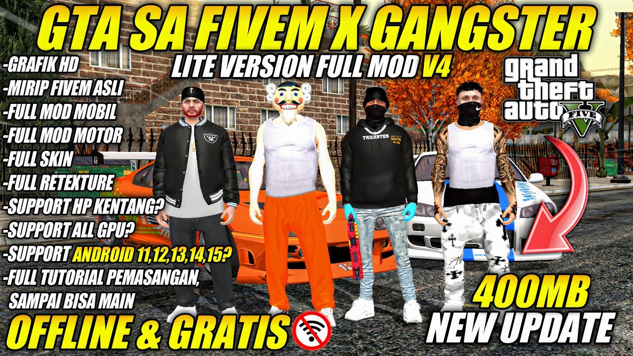 SHARE‼️GTA SA GANGSTER STYLE FULL MOD MOBIL +MOD MOTOR & FULL SKIN V4‼ ...