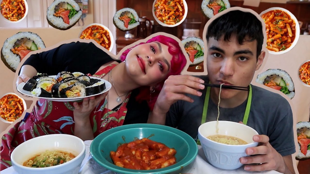 ON CUISINE CORÉEN (Nouilles, gimbap, tteokbokki♥︎) - YouTube