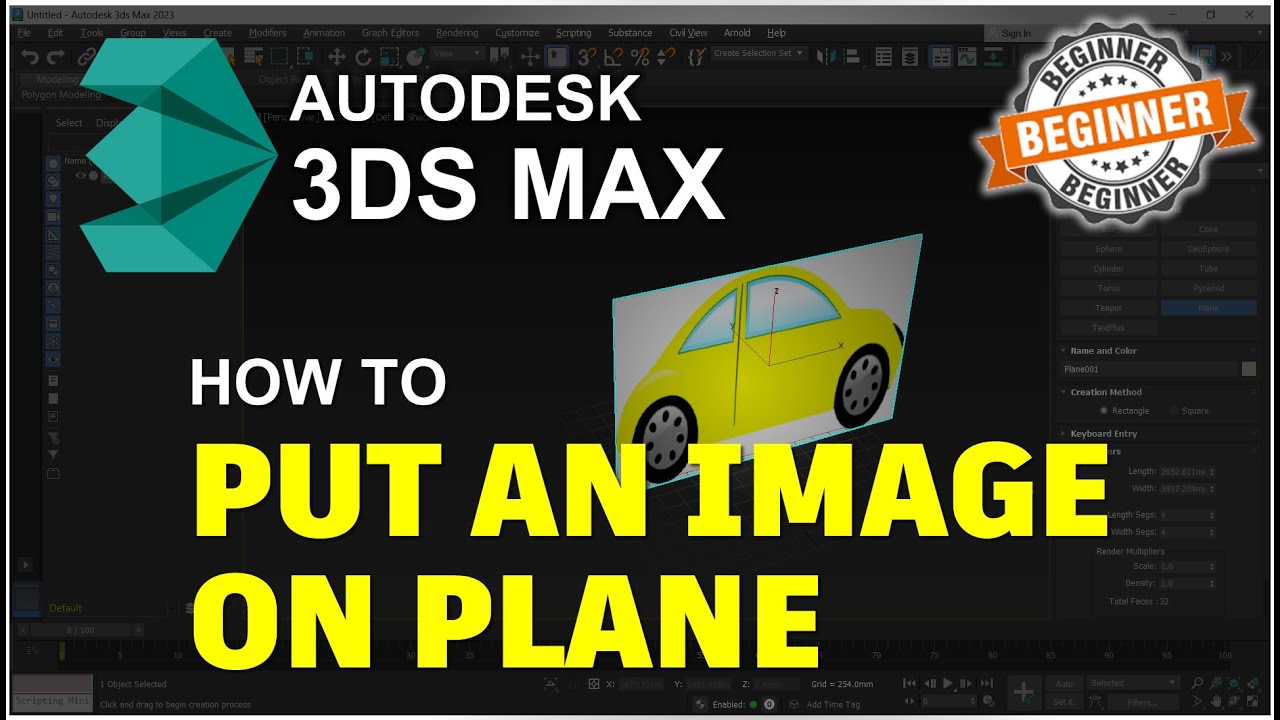 3Ds Max How To Put An Image On A Plane Tutorial YouTube