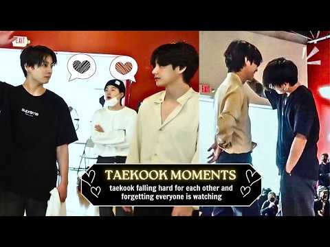 taekook falling hard for each other and forgetting everyone is watching, they are so in love