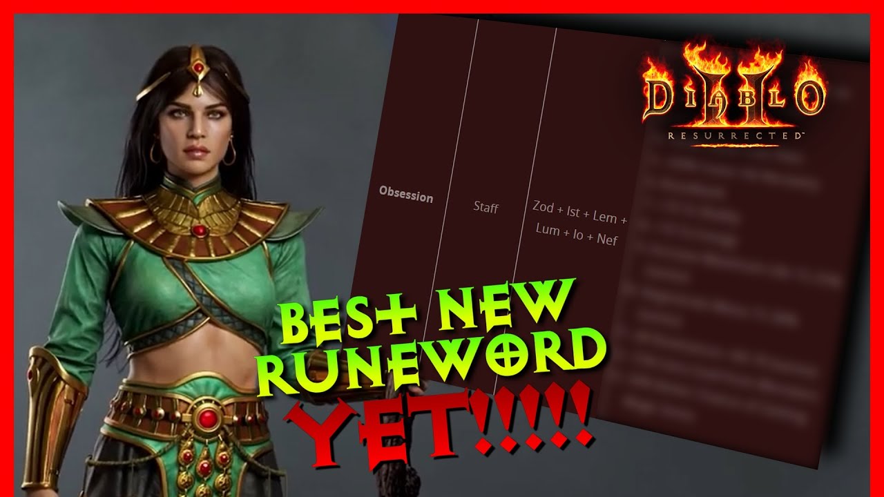 Diablo 2 Resurrected - New Runeword Obsession, Best One Yet. - YouTube