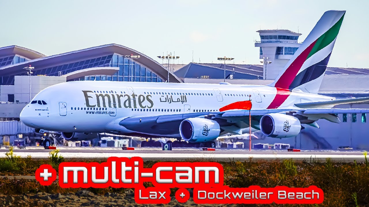 Emirates Airbus A380-800 Close Up Takeoff From Lax Los Angeles ...