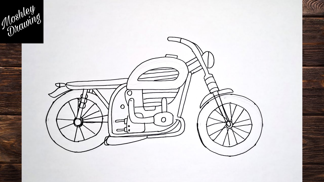 How to Draw a Motorcycle Step by Step - YouTube