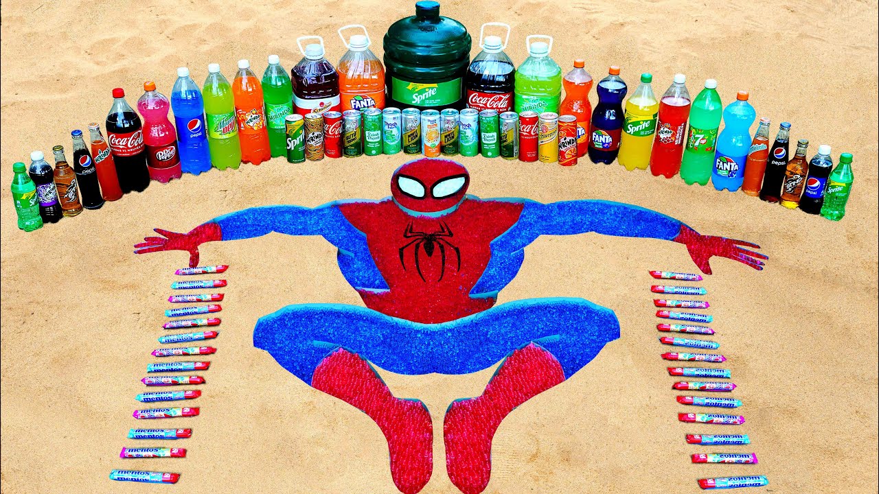 Experiment : How to make Colorful SPIDER MAN from Orbeez & Big Coca ...