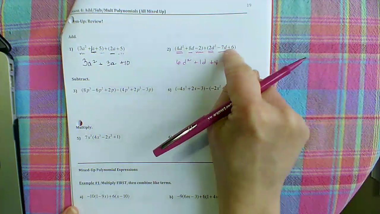 Alg 1 Unit 10 Lesson 4 WU - YouTube