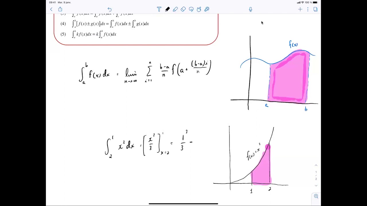 Propriétés de l'intégrale définie - YouTube